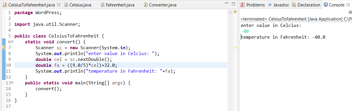Java Fahrenheit To Celsius Program How To Convert Temperature